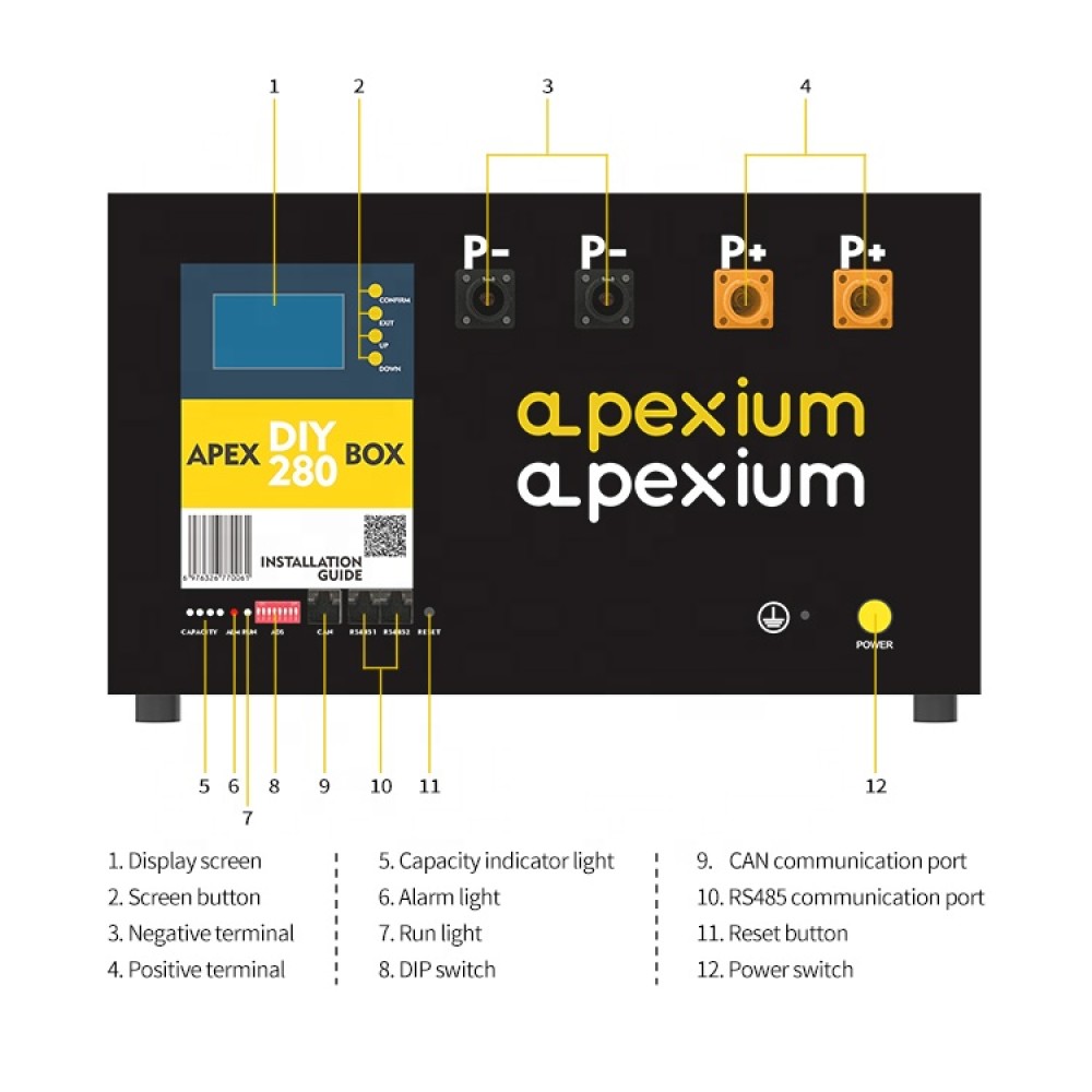 DIY LiFePO4 Battery Box Kit – Apexium 200A Inverter BMS